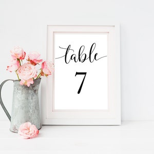 Table Numbers Printable, Table Numbers Wedding, Table Numbers Rustic ...
