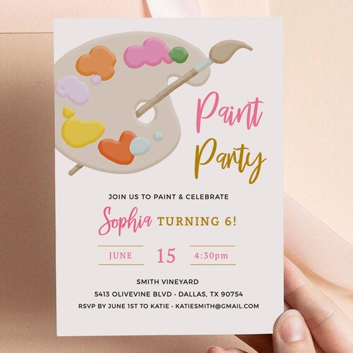 PAINT PARTY Invitation Art Party Invitation Painting - Etsy