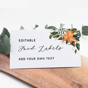 Little Cutie Food Labels Template, Cutie Baby Shower Tent Cards, Cutie ...