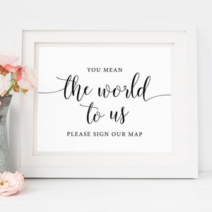 Sign Our Map Printable World Map Guest Book Sign You Mean - Etsy