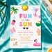 Fun in the Sun Birthday Party Invitation Template, Tropical Summer ...