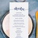 Navy Menu Card Template, Dinner Menu, Editable Wedding Dinner Menu ...