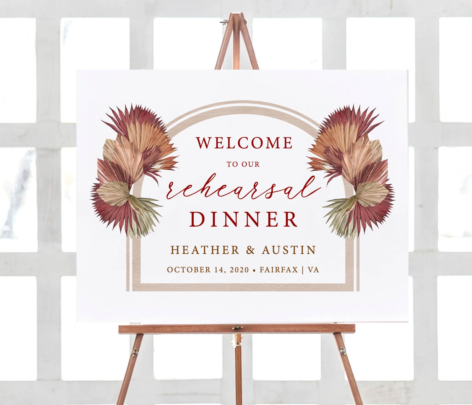 Boho Rehearsal Dinner Welcome Sign Template Fall Wedding - Etsy