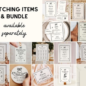 Handwritten Menu Cards Template, Hand Drawn Wedding Menu, Dinner Party ...