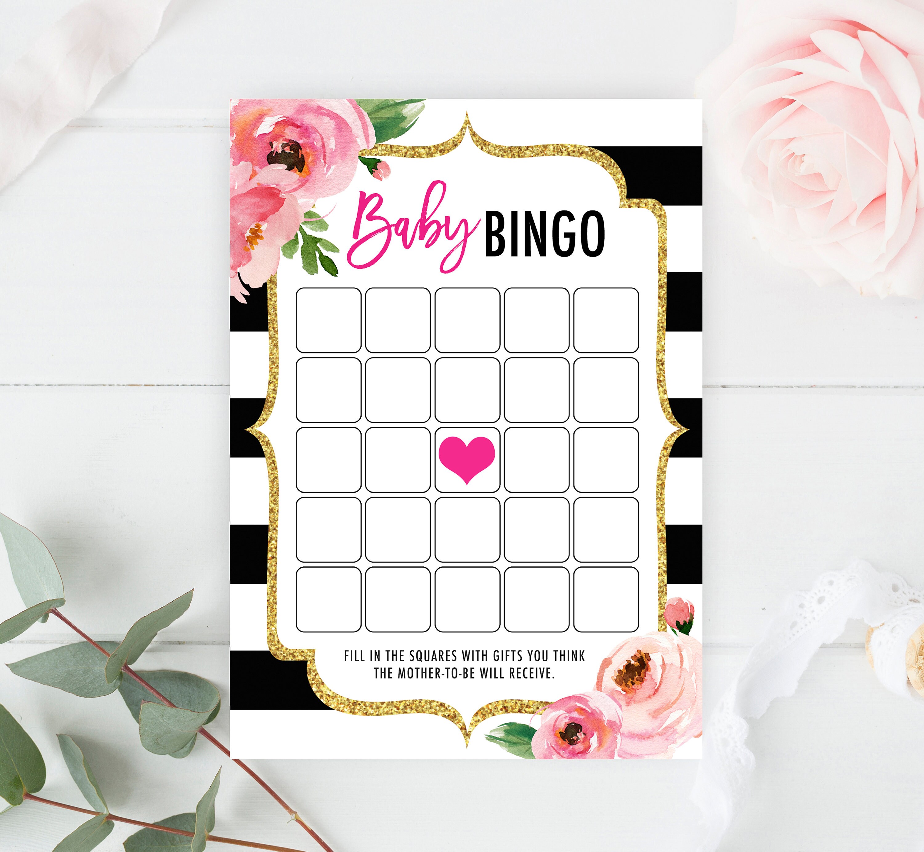 Kate Baby Shower Games Package Girl Printable, Floral Baby Shower ...
