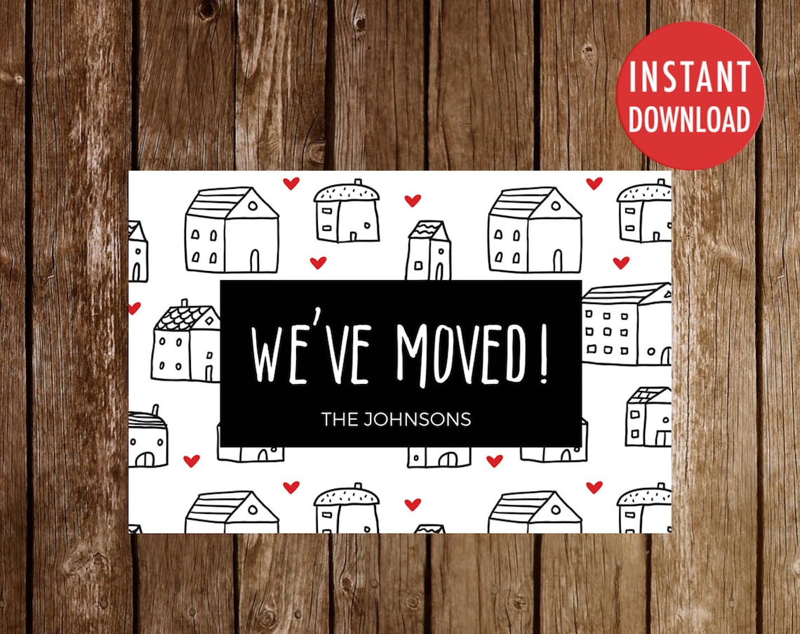 We've Moved Postcards Template, Moving Announcement, We Moved Digital ...
