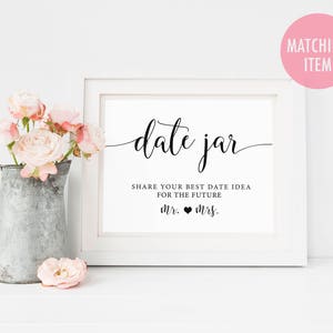 Date Jar Sign, Date Night Sign, Date Night Ideas, Wedding Date Sign ...