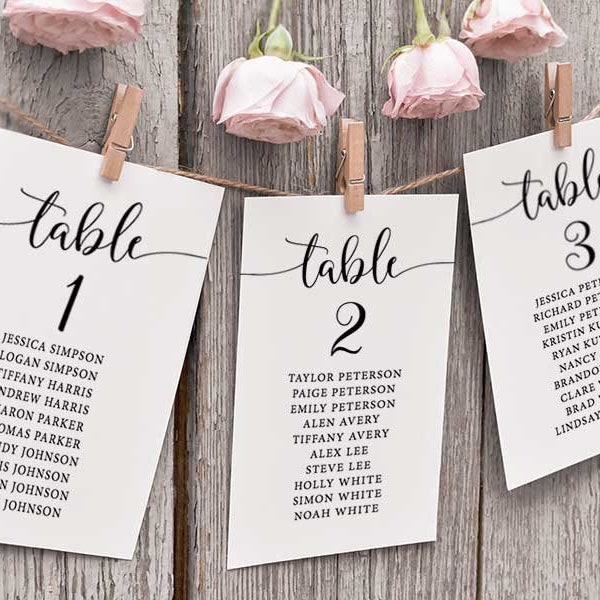 Table Card - Etsy