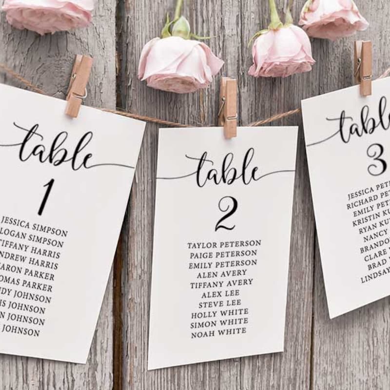Table Card - Etsy