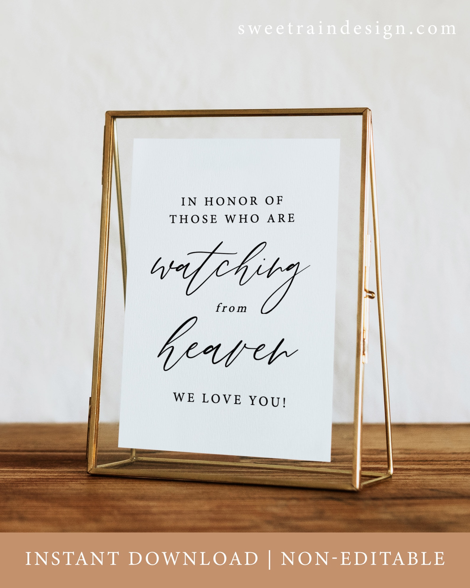 Watching From Heaven Sign Modern Wedding Memorial Sign - Etsy
