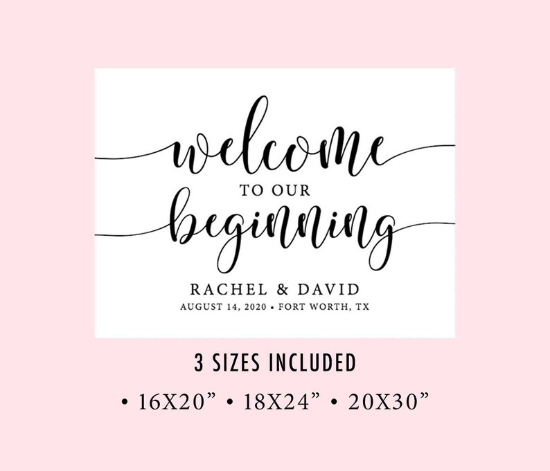 Welcome to Our Beginning Sign Rustic Wedding Welcome Sign - Etsy