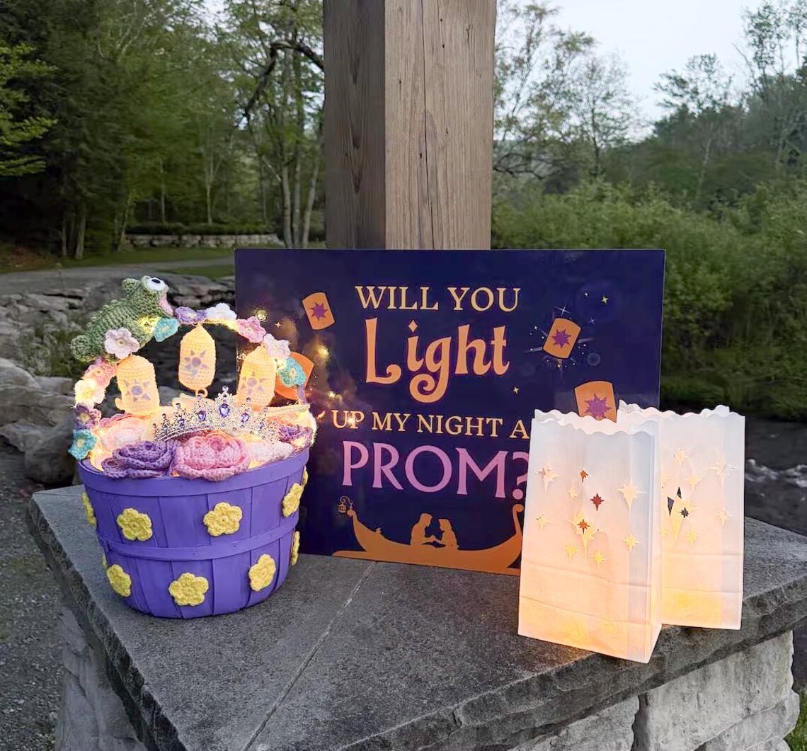 Tangled Prom Proposal Sign, Will You Light up My Night at PROM Poster ...
