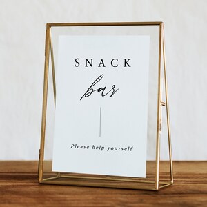 Modern Wedding Snack Bar Sign Printable, Bar Sign for Wedding, Sweet ...
