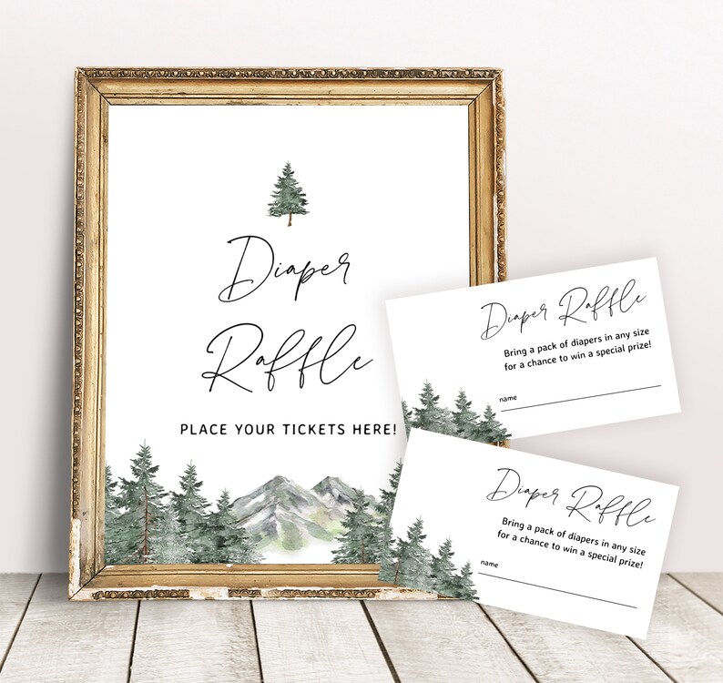 Diaper Raffle Game Printable Woodland Baby Shower Diaper Game - Etsy
