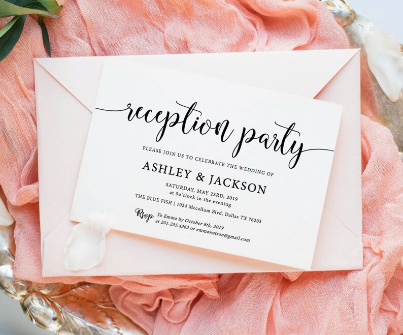 Reception Party Invitation Template Wedding Reception - Etsy