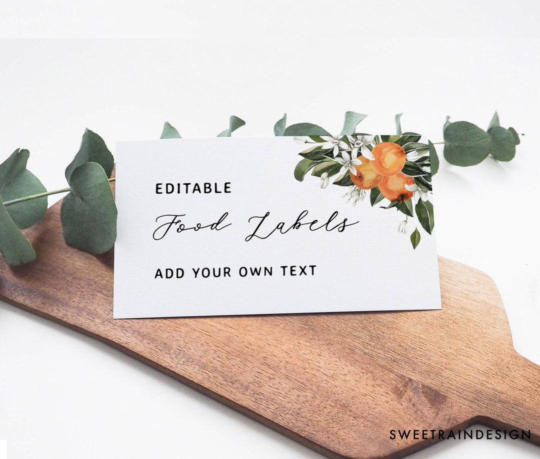 Little Cutie Food Labels Template, Cutie Baby Shower Tent Cards, Cutie ...