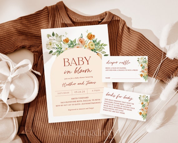 Spring Floral Baby Shower Invitation Template, Baby In Bloom ...