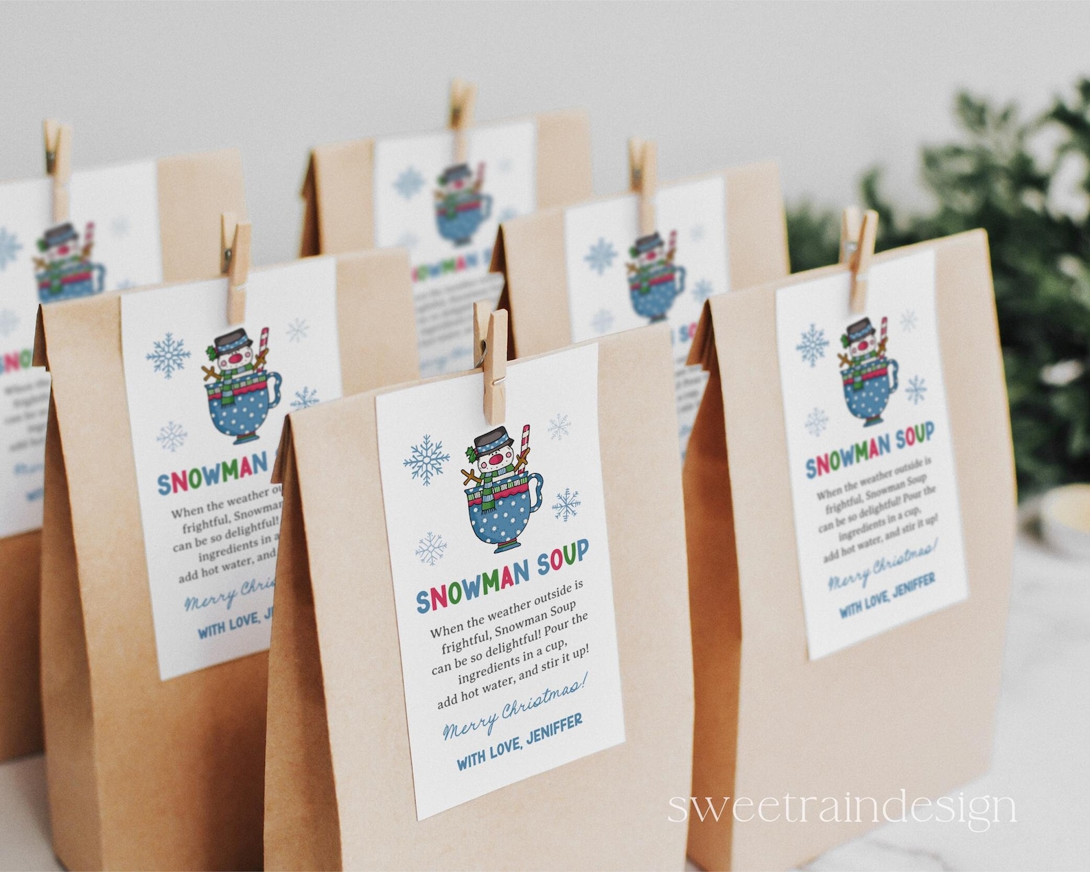 Snowman Soup Tag Printable, Snowman Soup Recipe, Christmas Treat Tag ...