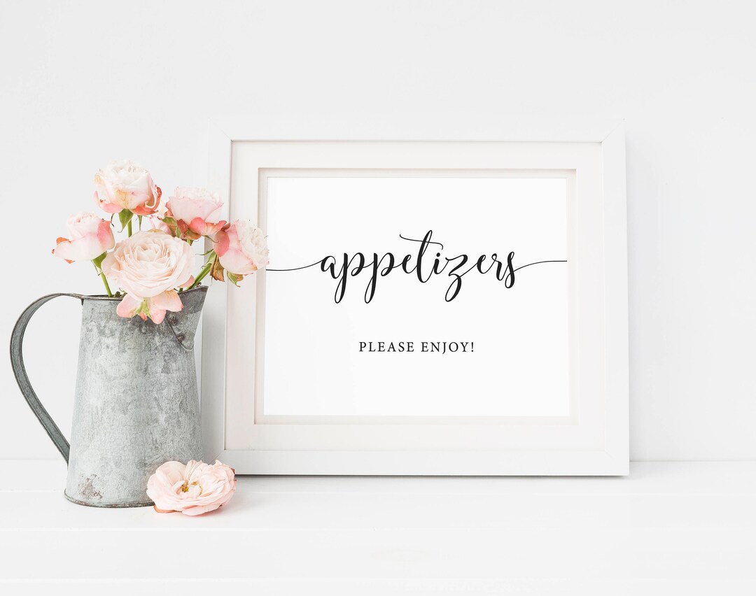 Appetizers Sign Wedding Printable Wedding Reception Signage - Etsy