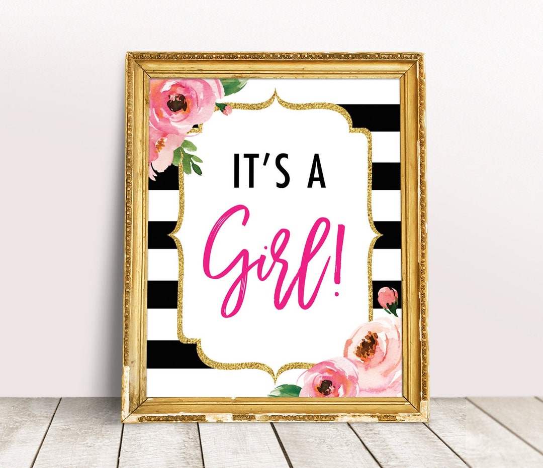 It's a Girl Sign, Baby Shower Sign, Girl Baby Shower Decor, Baby Girl ...