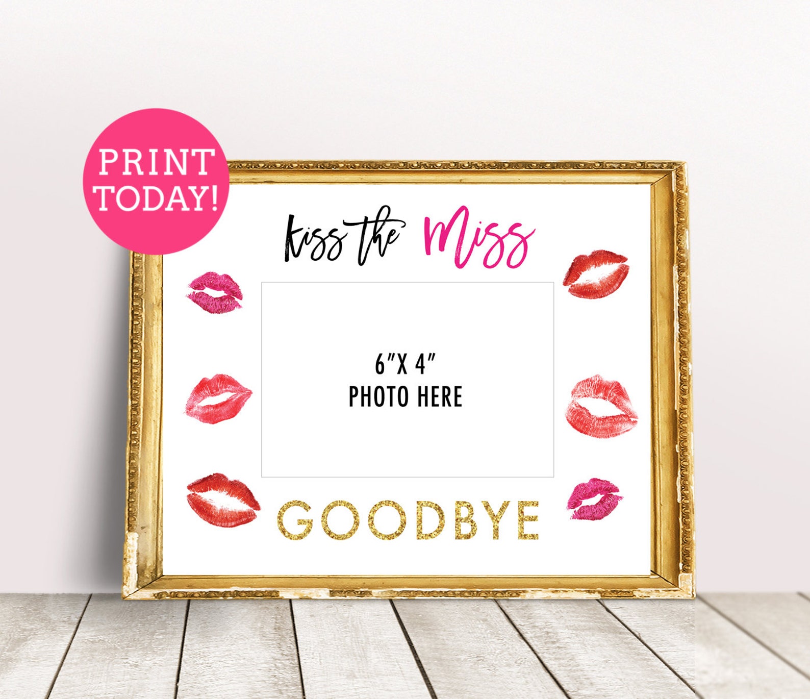 Printable Kiss the Miss Goodbye Sign Kate Bridal Shower - Etsy