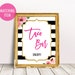 Kate Place Card Template, Floral Name Cards Editable Template, Striped ...