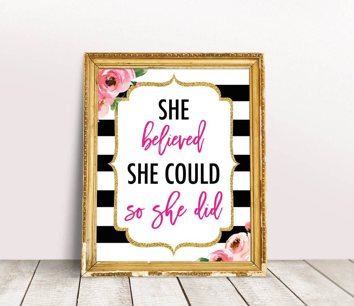 She Believed She Could so She Did Sign, Kate Bridal Shower Decorations ...