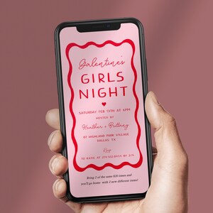Galentine's Girls Night Invitation Template, Galentines Evite ...