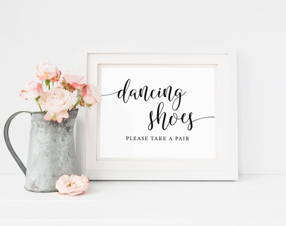 Wedding Dancing Shoes Sign, Wedding Dance Printable, Dance Floor ...