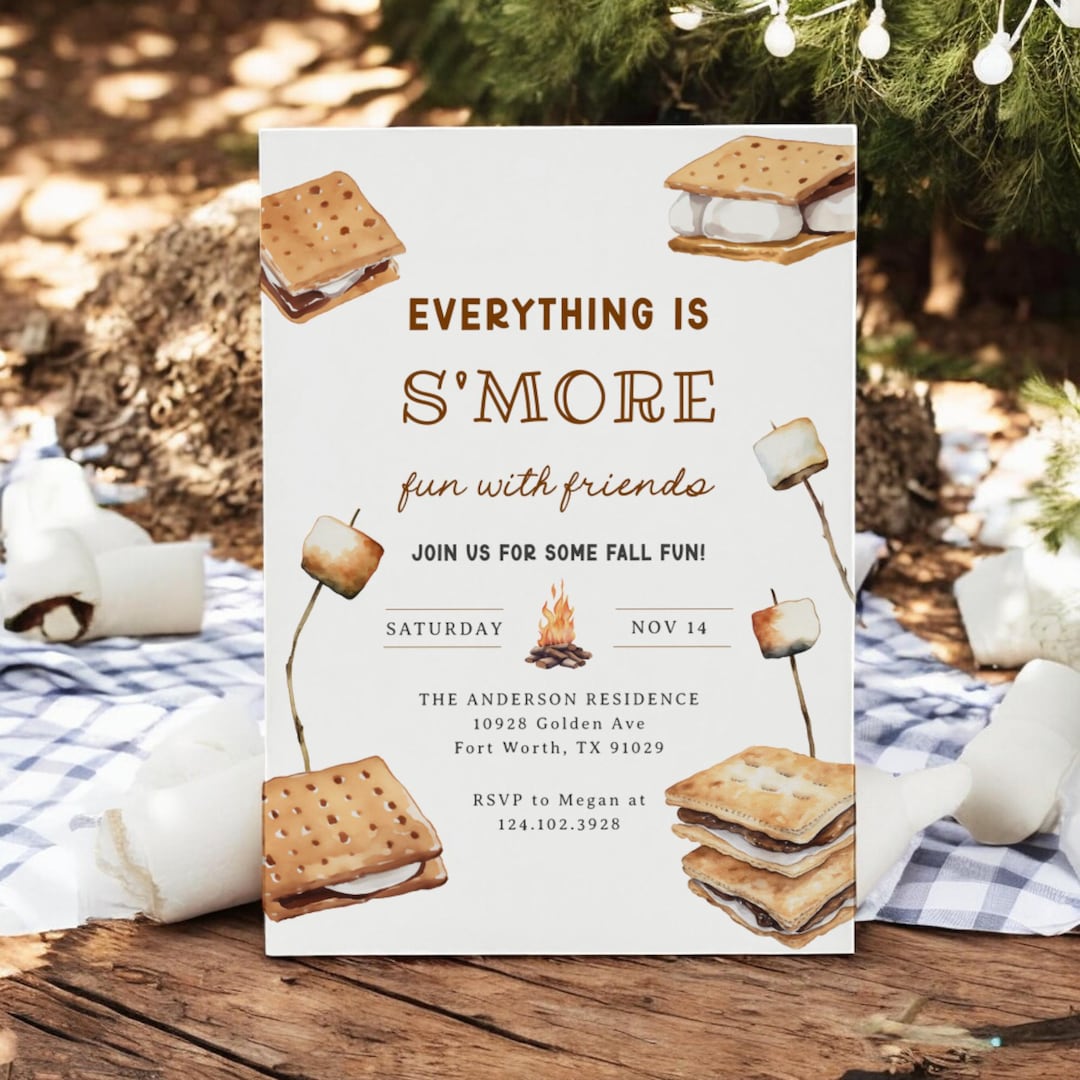 S'more Fun With Friends Invitation Template, Smore Party Invitation ...