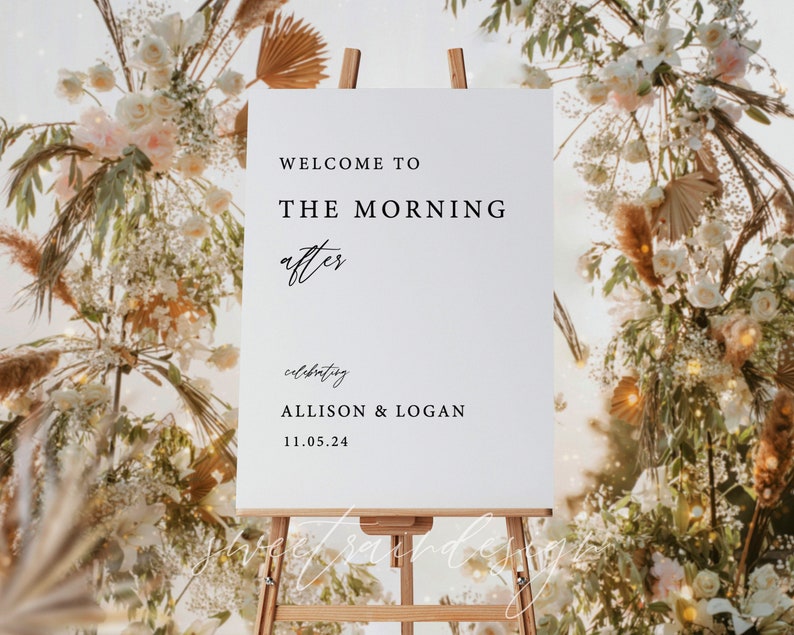 Welcome to the the Morning After Sign Modern Wedding Brunch - Etsy
