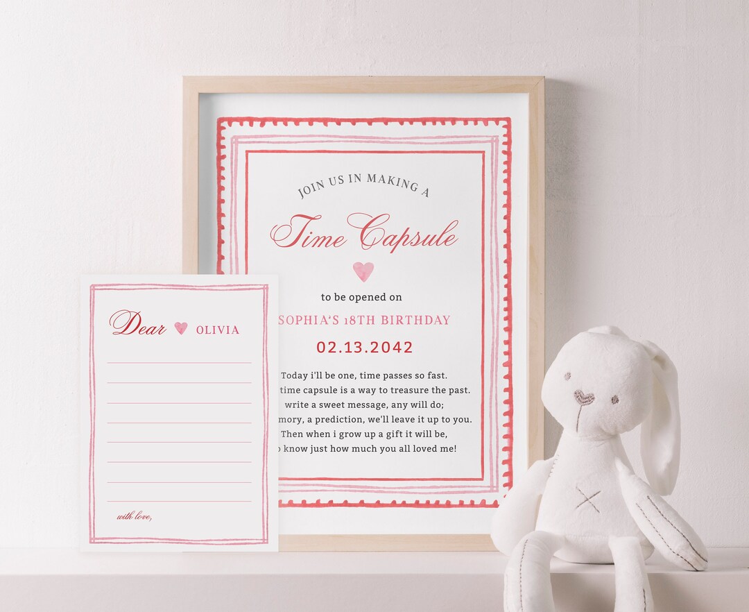 Sweetheart Birthday Time Capsule Sign, Girl 1st Birthday Sign ...