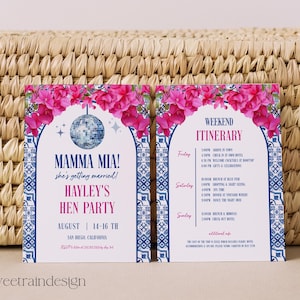 Mamma Mia Themed Hen Party Itinerary Template, Dancing Queen Hen Do ...