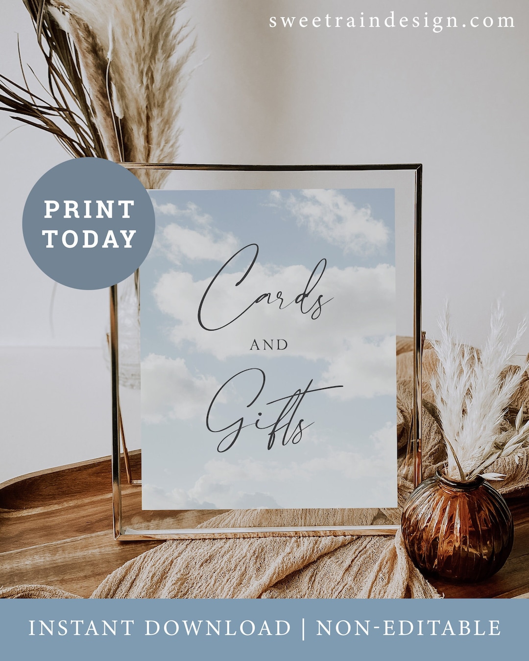 On Cloud 9 Sign Printable, Cloud Nine Cards and Gifts Sign, Bride is on ...