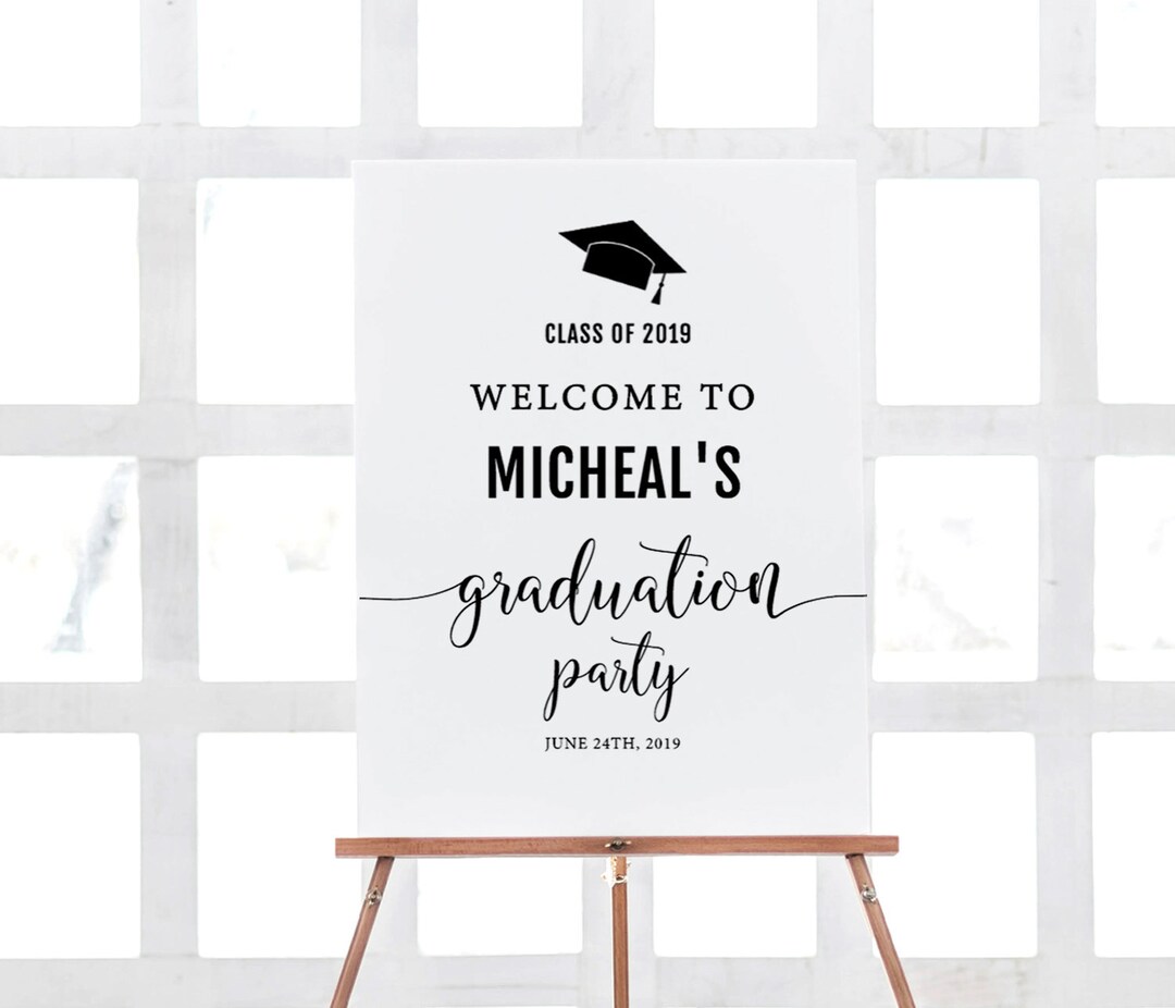 Graduation Party Welcome Sign Template, Graduation Poster, Grad Party ...