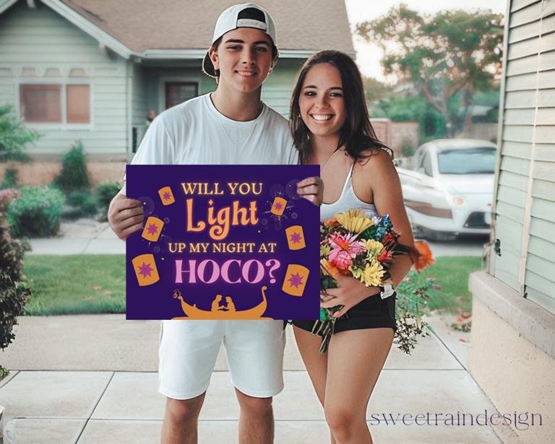 Tangled Homecoming Proposal Sign, Will You Light up My Night at HOCO ...