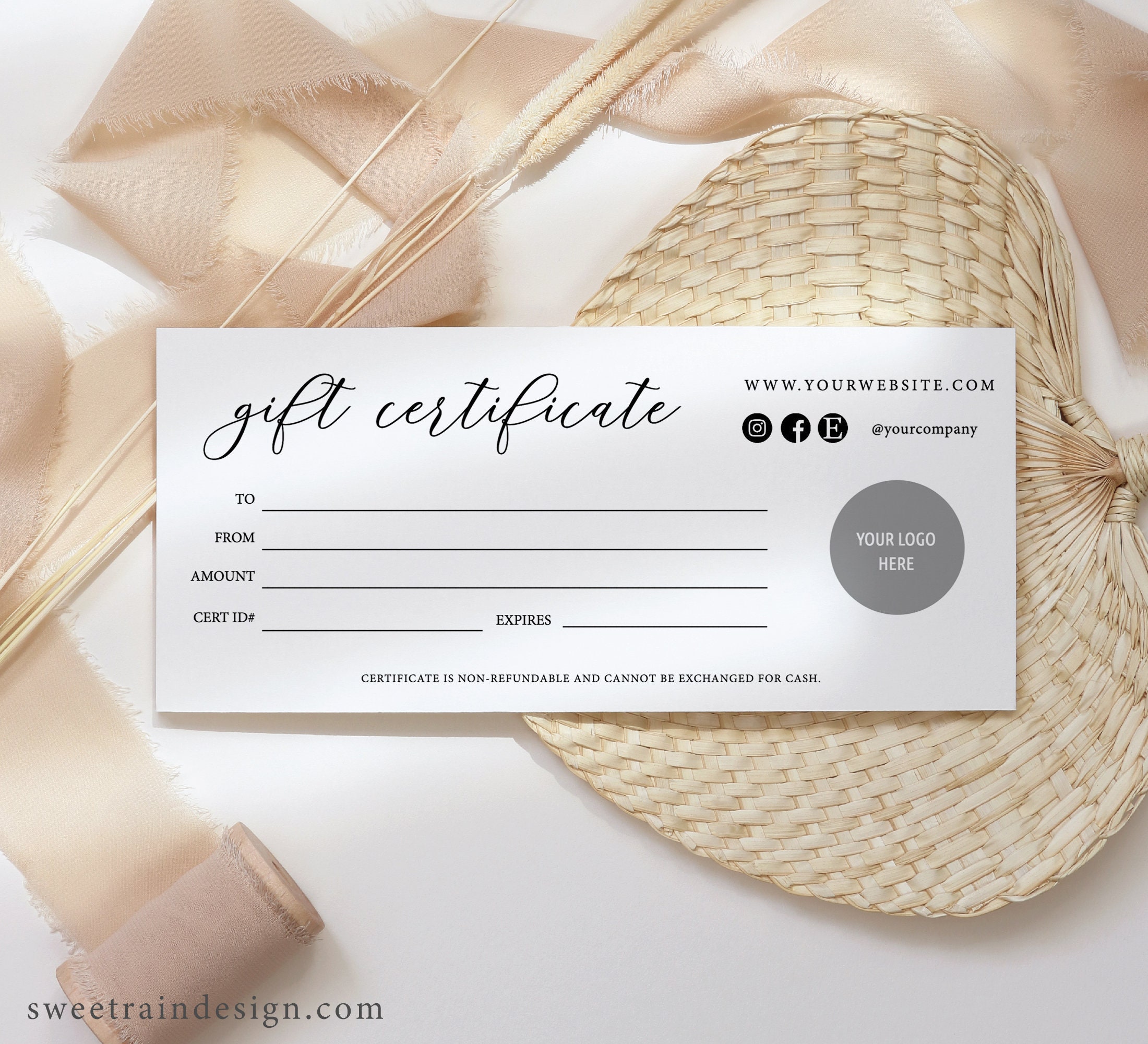 Gift Certificate Template, Gift Voucher Template, Editable Gift Card ...