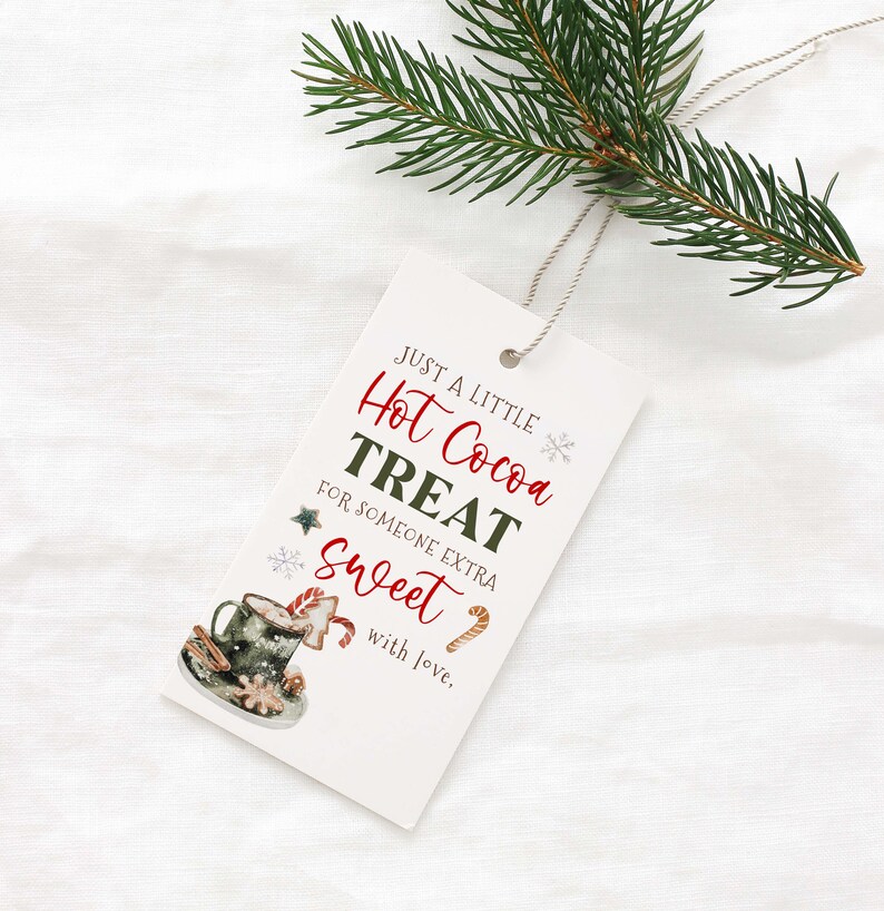 Hot Cocoa Tags Printable, Hot Chocolate Gift Tags, Hot Chocolate Favors ...