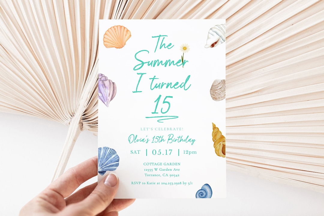 The Summer I Turned Birthday Party Invitation Template, TSITP Birthday ...