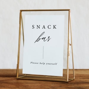 Modern Wedding Snack Bar Sign Printable, Bar Sign for Wedding, Sweet ...