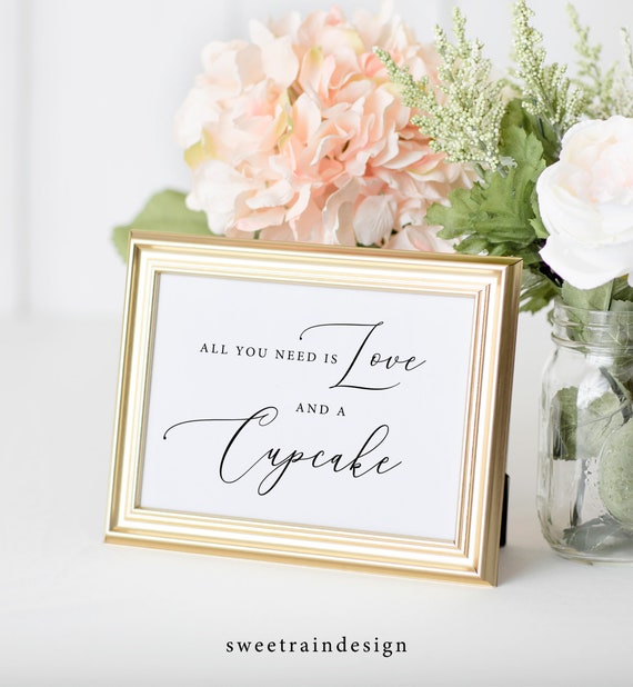 Cupcake Sign, Dessert Table Sign, Wedding Cupcakes, Printable Wedding ...