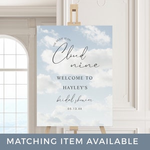 On Cloud 9 Sign Printable, Cloud Nine Cards and Gifts Sign, Bride is on ...
