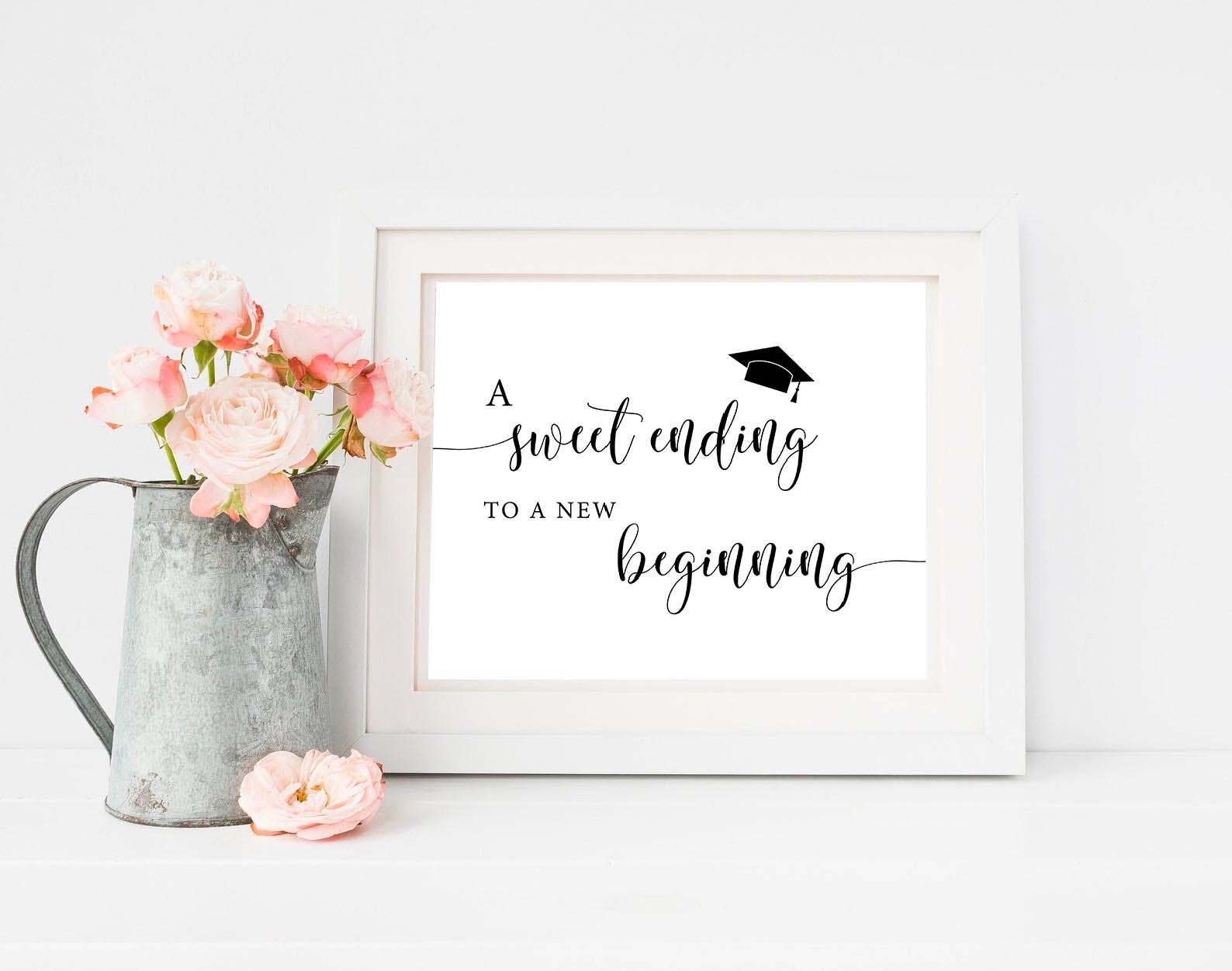 A Sweet Ending to A New Beginning for Graduation Graduation - Etsy