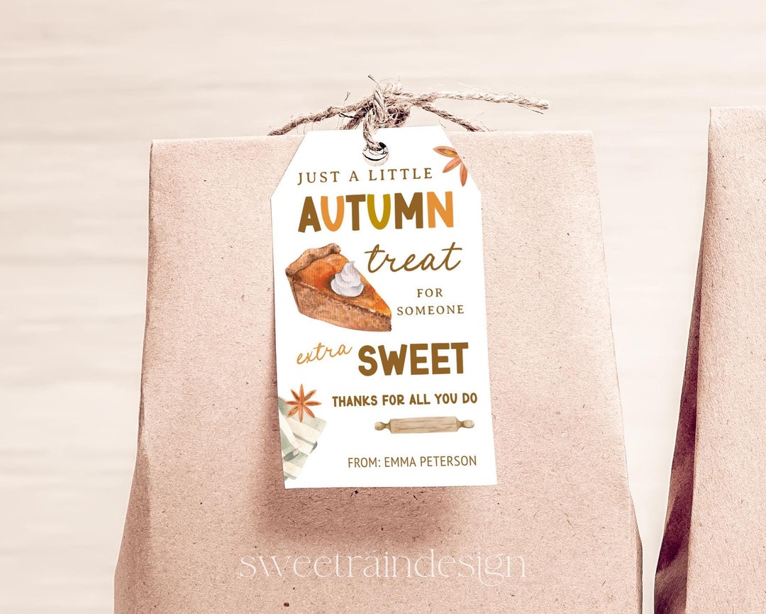 Autumn Treat Tag Printable, A Little Autumn Treat for Someone Sweet ...