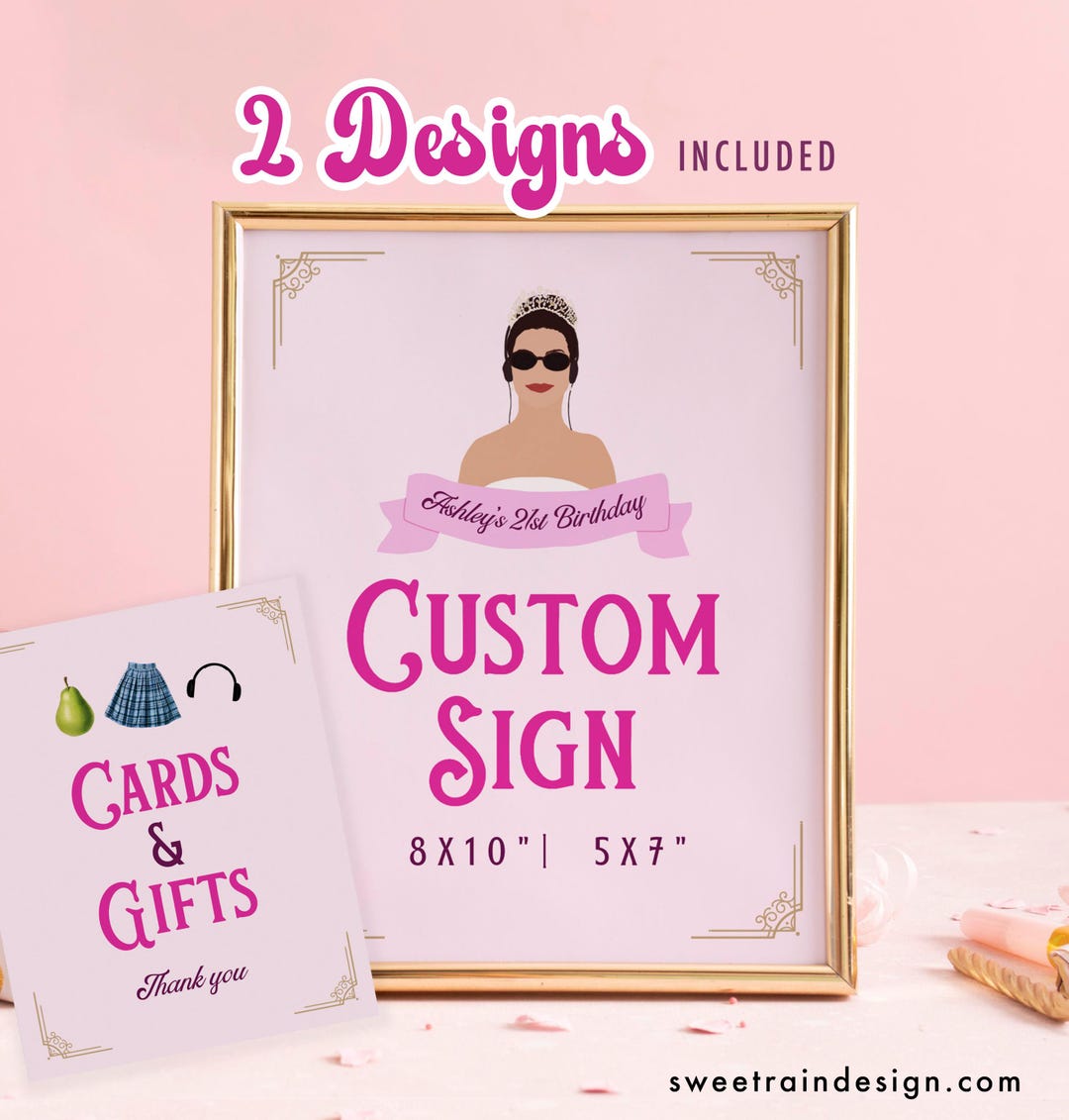 Genovia Princess Theme Custom Sign Template, Diaries Bachelorette Sign ...