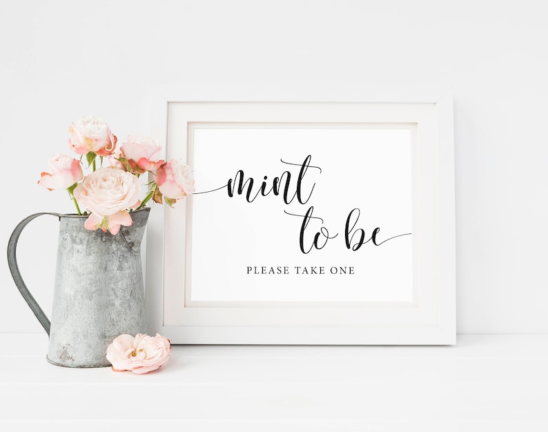 Mint to Be Sign Mints Wedding Favor Sign Mint to Be Bridal - Etsy