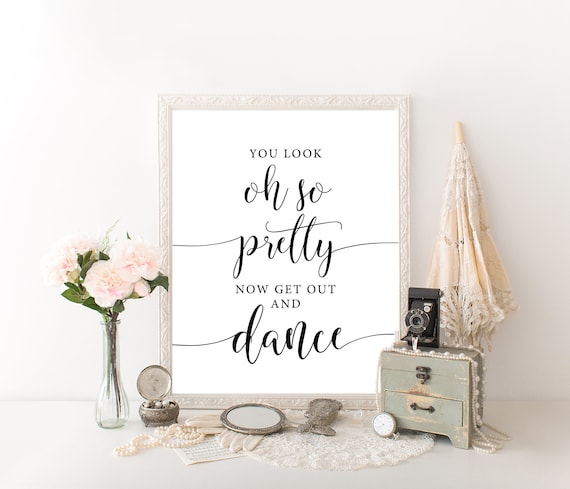 Wedding Bathroom Sign, Oh So Pretty Get Out And Dance Sign, Rustic ...