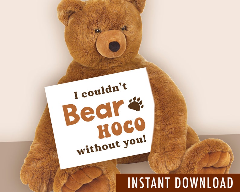 Homecoming Proposal Sign I Couldn't Bear HOCO Without - Etsy