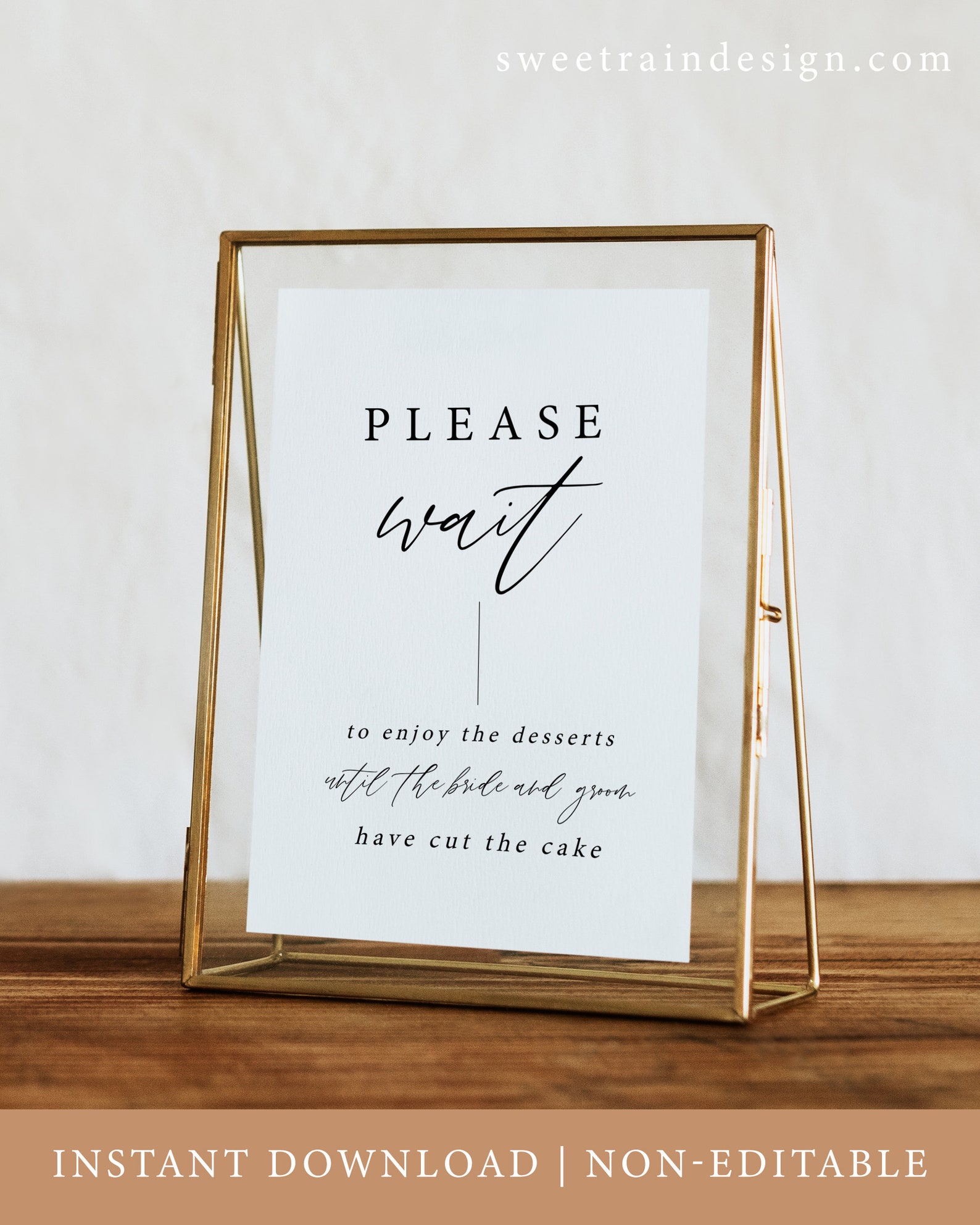 Wedding Cake Table Sign Printable, Dessert Table Sign, Please Wait ...