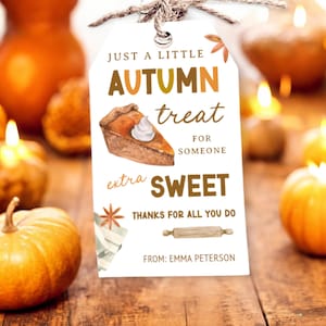 Autumn Treat Tag Printable, A Little Autumn Treat for Someone Sweet ...